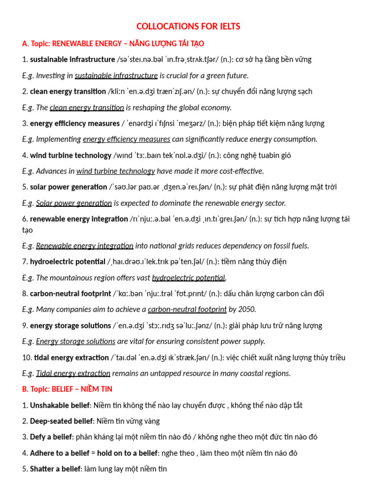 COLLOCATION FOR IELTS | PDF