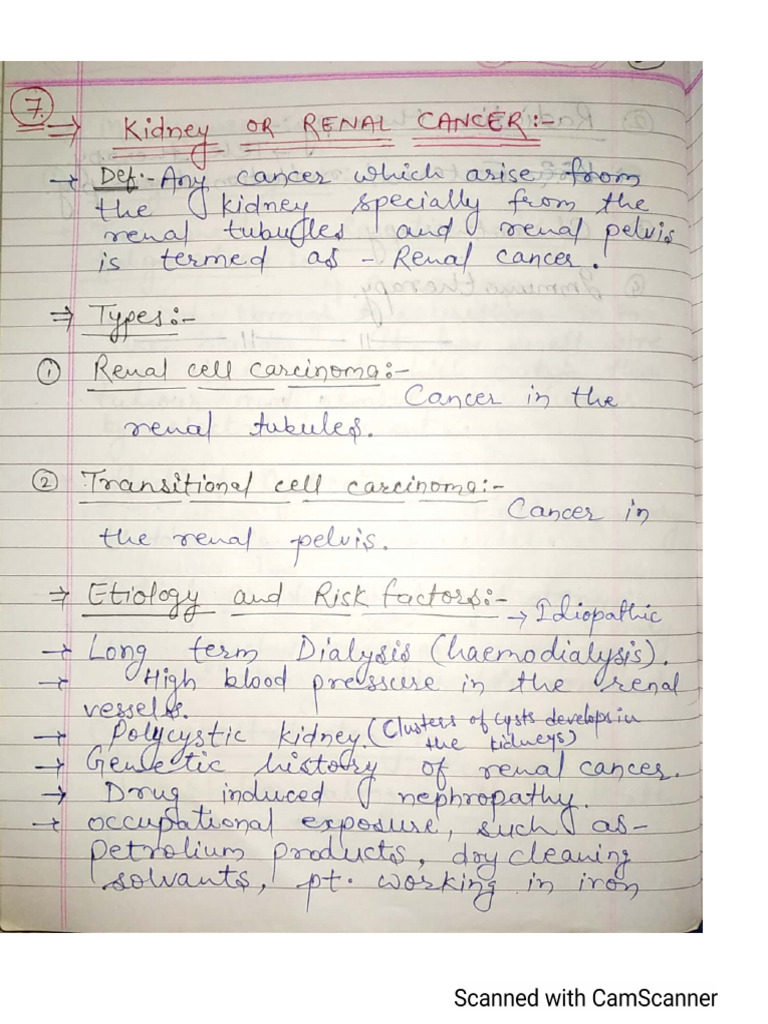 Renal Cancer Notes | PDF