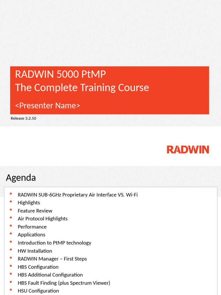 Radwin 5000 PTMP Training Course | PDF | Wi Fi | Voice Over Ip