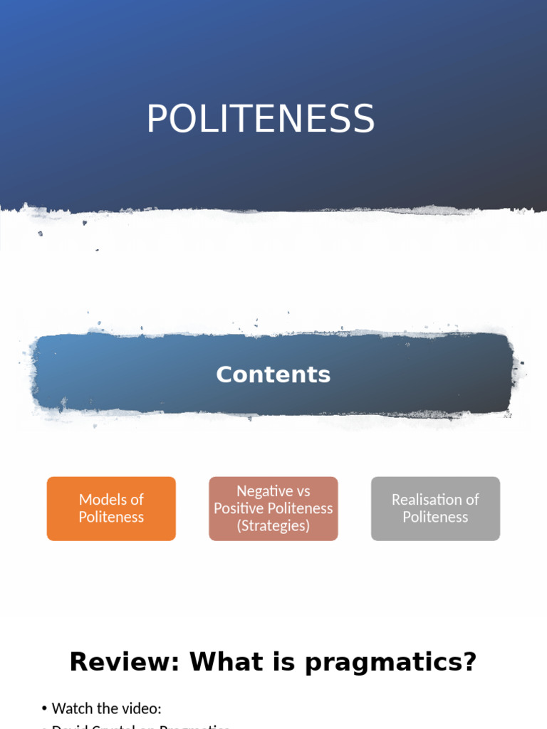 Understanding Politeness Strategies | PDF | Linguistics | Human ...