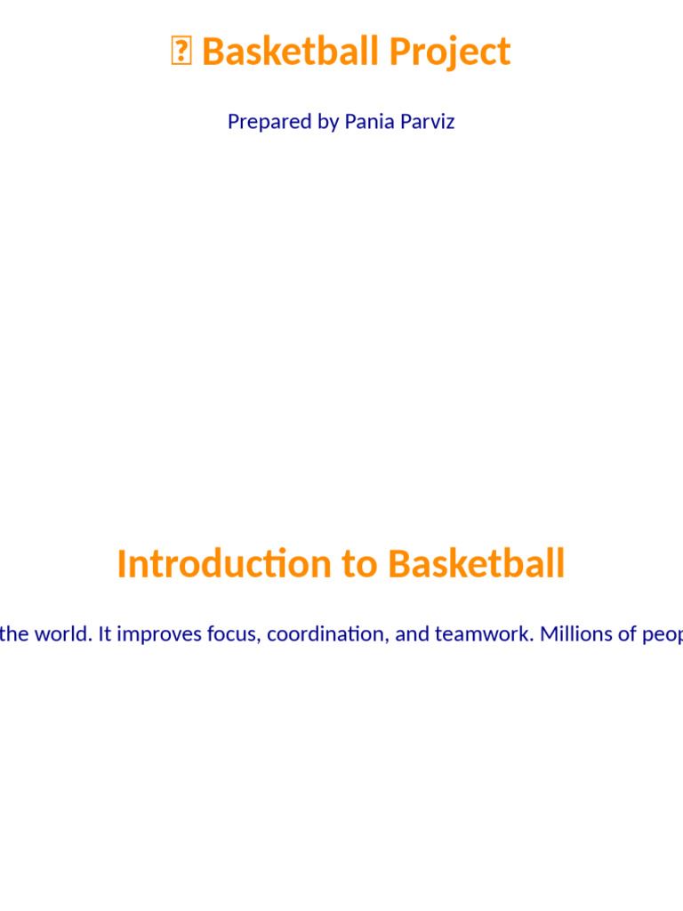 Basketball Project Pania Parviz | PDF