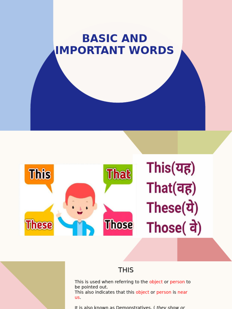 Basic and Imp Words Class 4 | PDF | Verb | Adjective