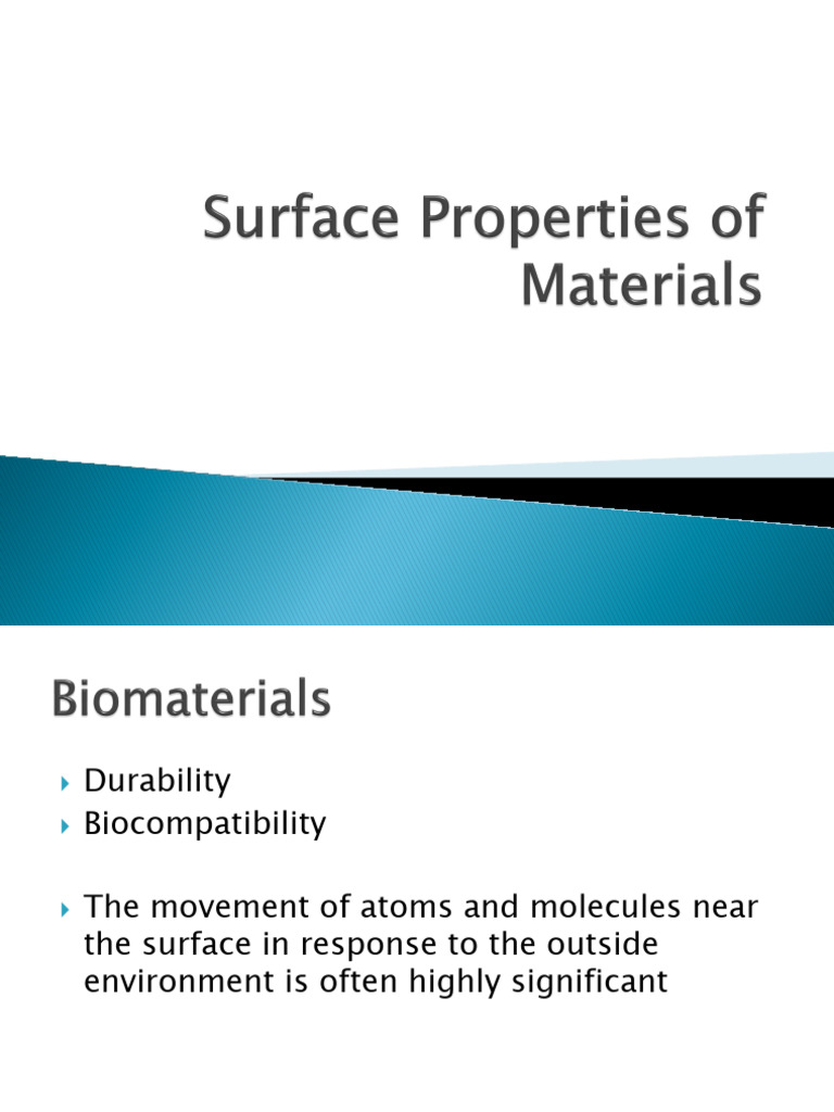 Surface Properties 2 | PDF | Applied And Interdisciplinary Physics ...