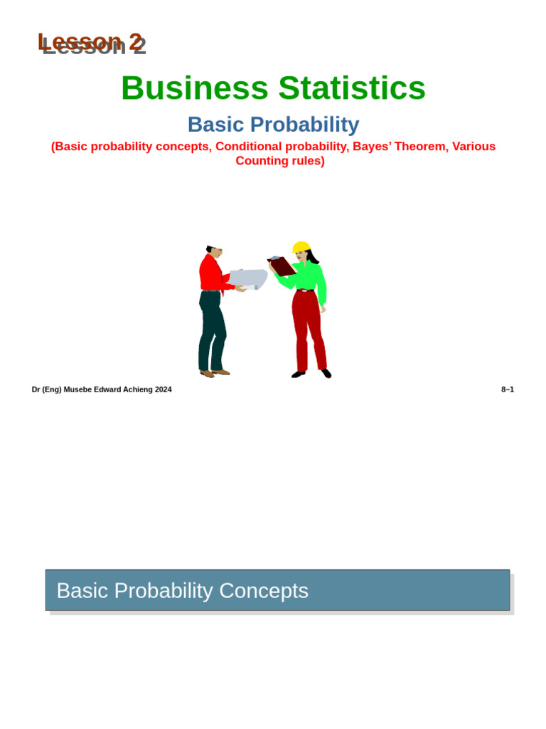 Lesson 2 Basic Probability | PDF | Probability | Probability And Statistics