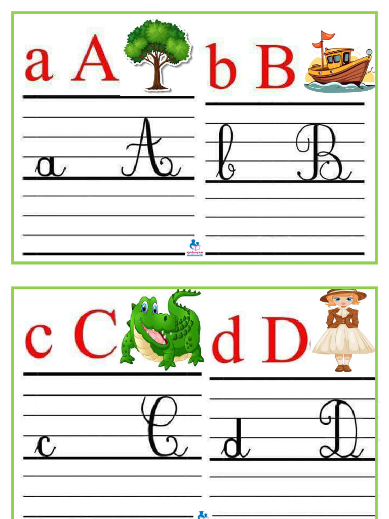 Lalphabet Miniscule Et Majuscule Affichage Madrassatii | PDF
