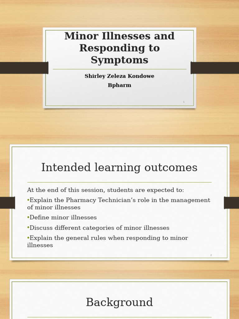 DPH Minor Illnesses and Responding To Symptoms | PDF | Headache | Migraine