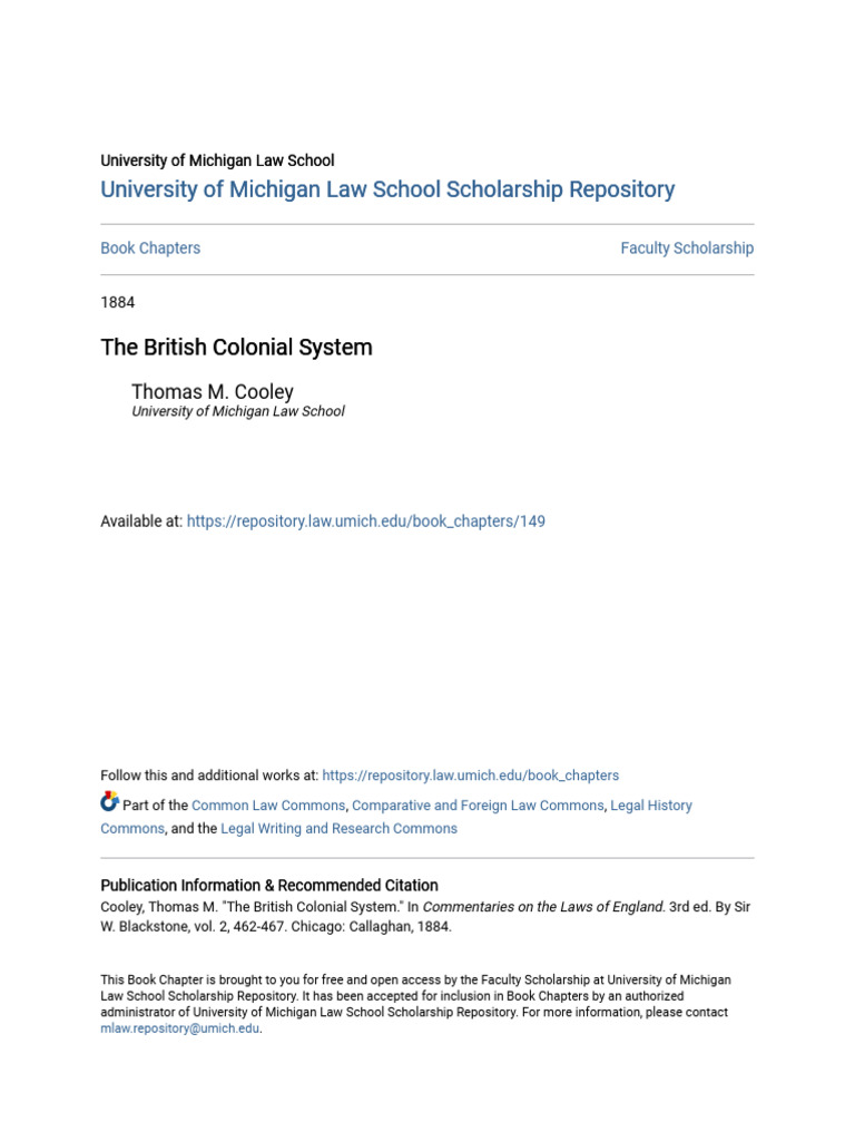 The British Colonial System | PDF | British Empire | Dominion