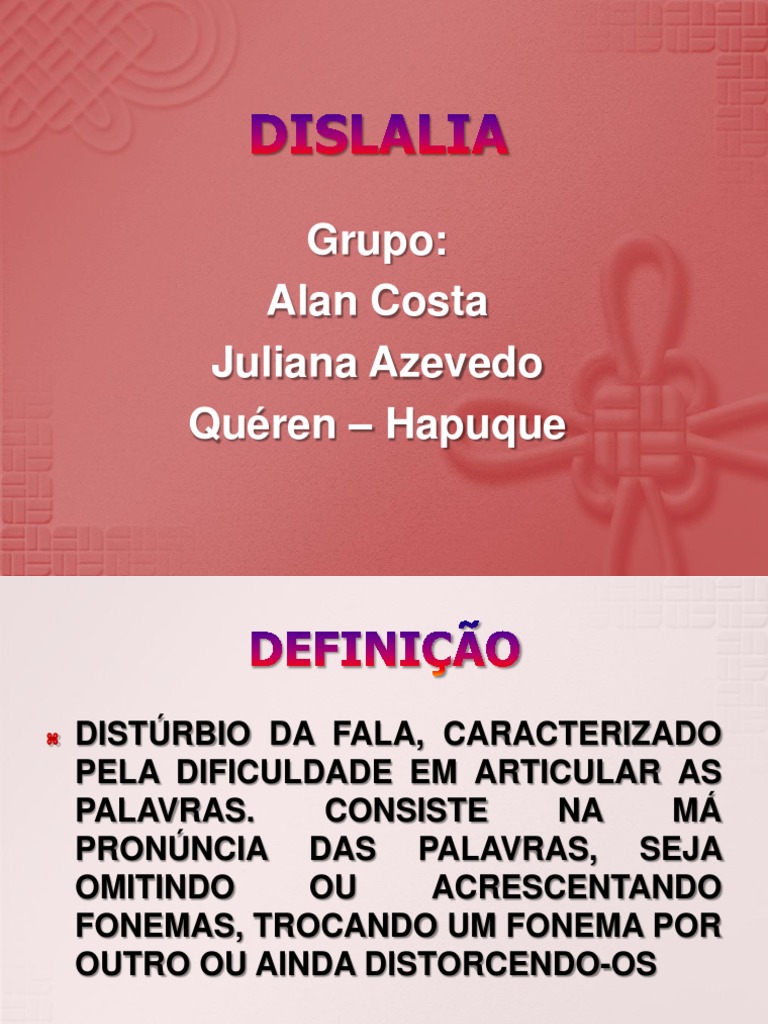 DISLALIA | Download grátis PDF | Patologia da fala | Fonema