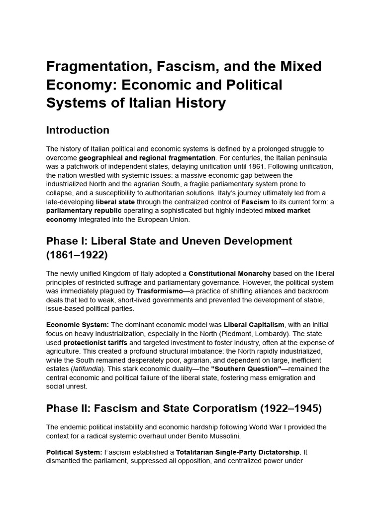 Fragmentation, Fascism, and The Mixed Economy - Economic and Political ...