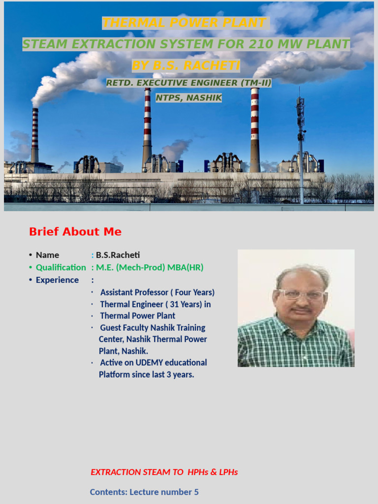 Steam Extraction System in 210 MW Plant | PDF | Steam | Turbine