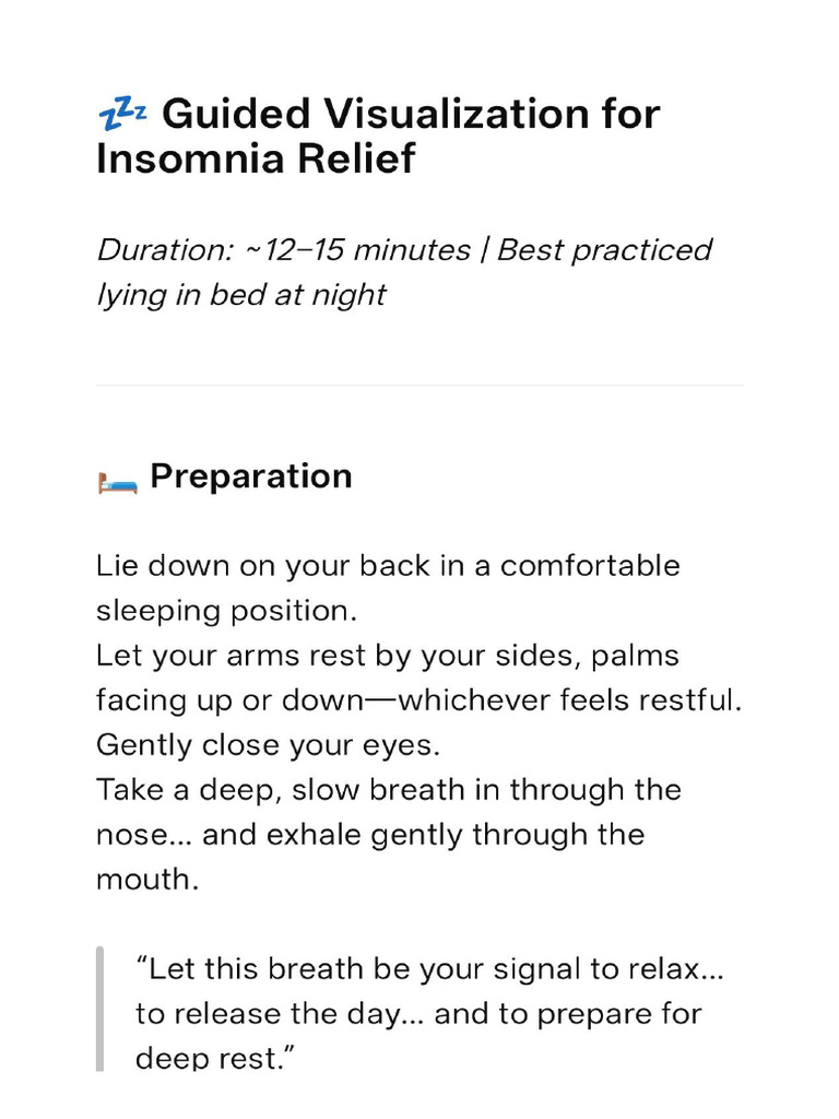 Insomnia Relaxation Script | PDF