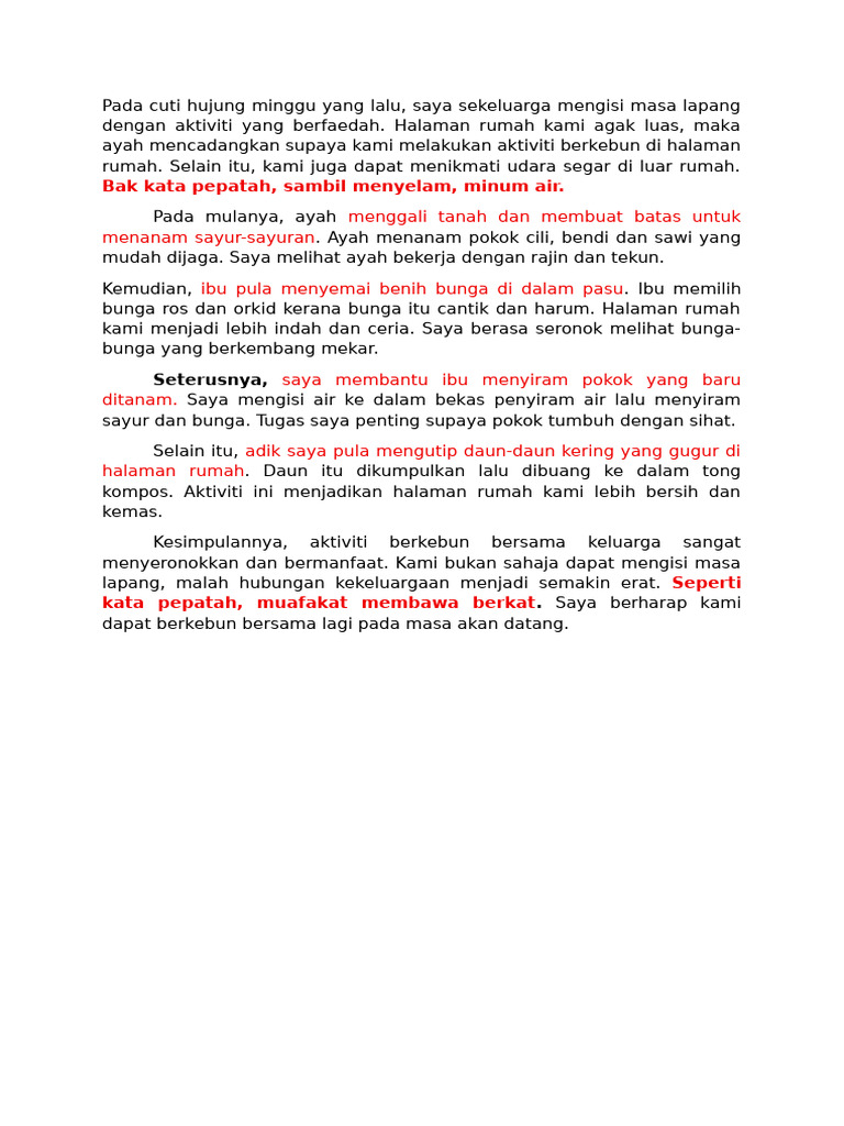 Pada Cuti Hujung Minggu Yang Lalu | PDF