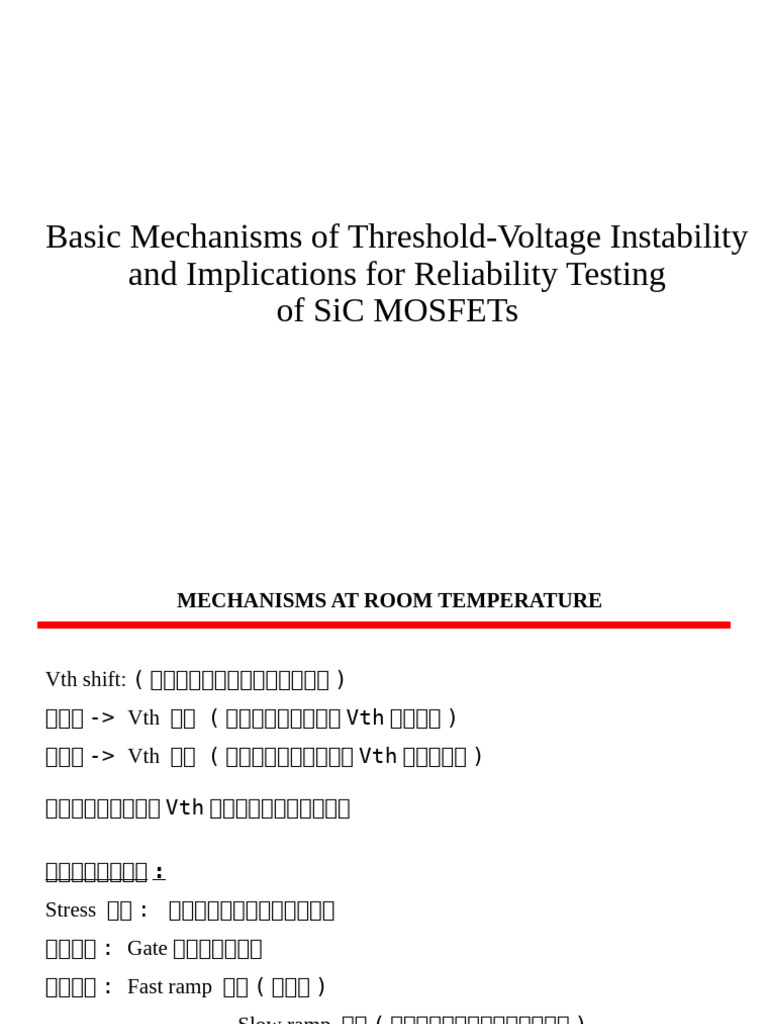 Basic Mechanisms of Threshold-Voltage Instability | PDF