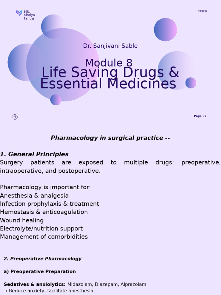 Module 8 Life Saving Drugs & Essential Medicines - 20250904 - 132837 ...