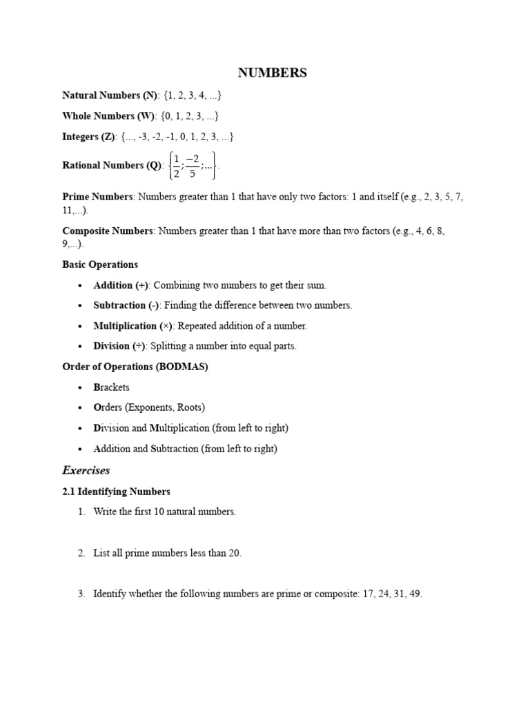 Understanding Numbers and Operations | PDF
