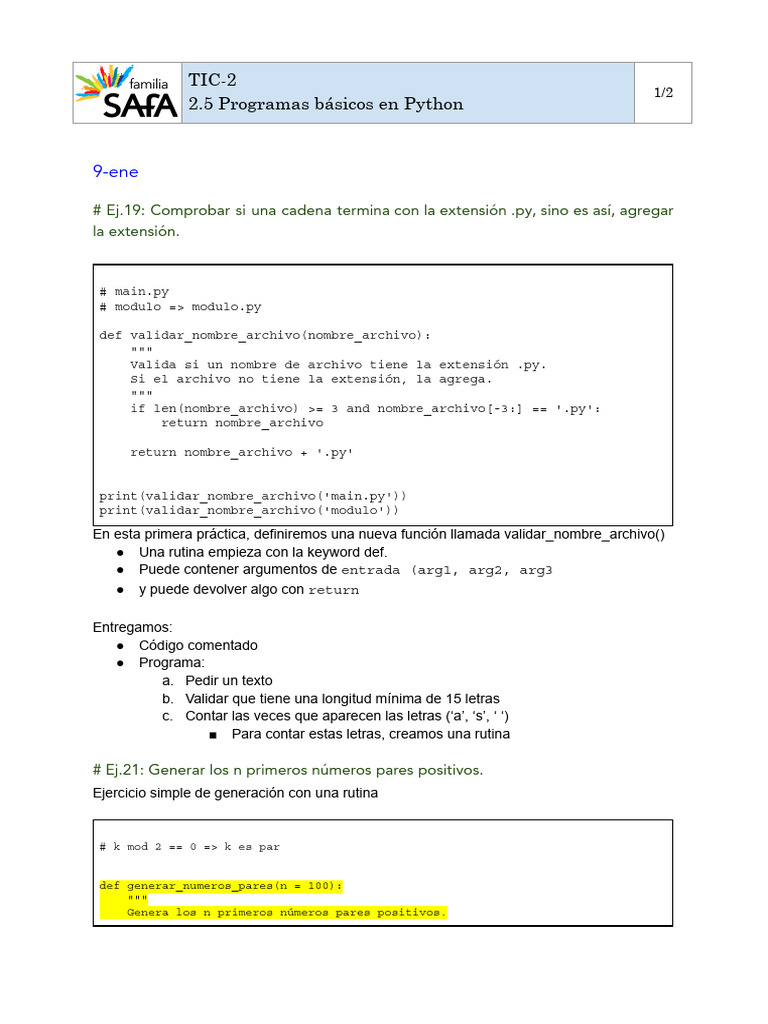 2.5 Programas de Básicos | PDF