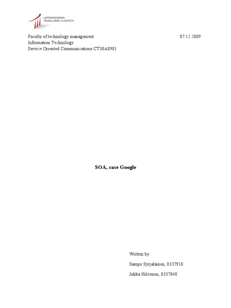 Google Soa Report | PDF | Web Application | Application Programming ...