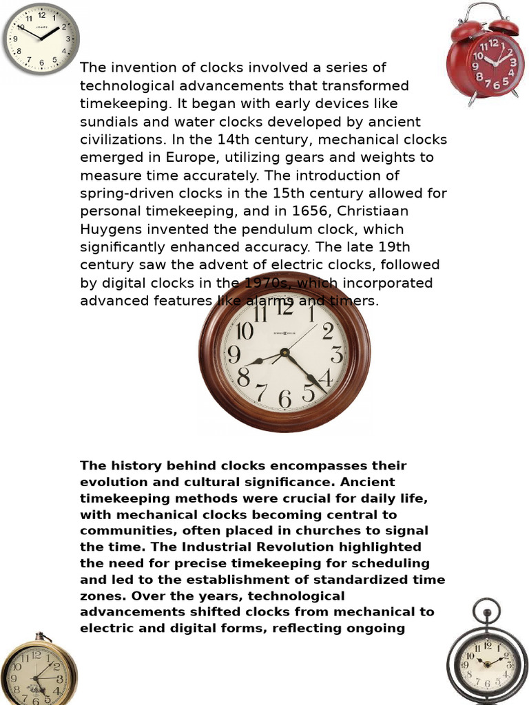 The Invention of Clocks Involved A Series of Technological Advancements ...