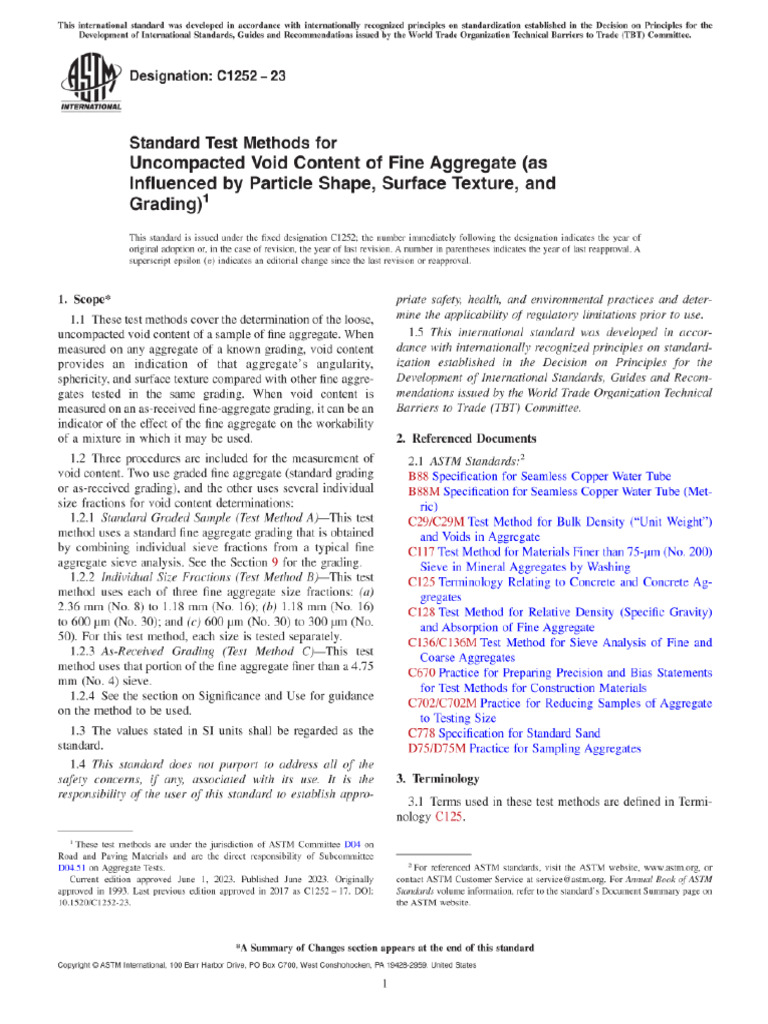 Astm C1252-23 2023 | PDF