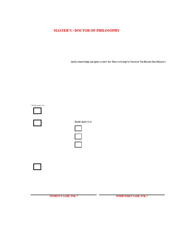 Thesis Declaration December 2024 | PDF | Thesis | Civil Law (Common Law)