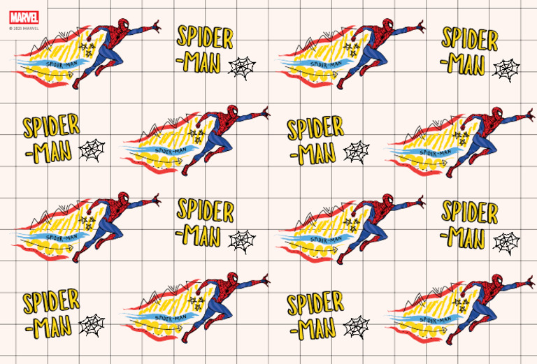 Marvel Spider-Man Cream Red Yellow Wrapping Paper PDF | PDF
