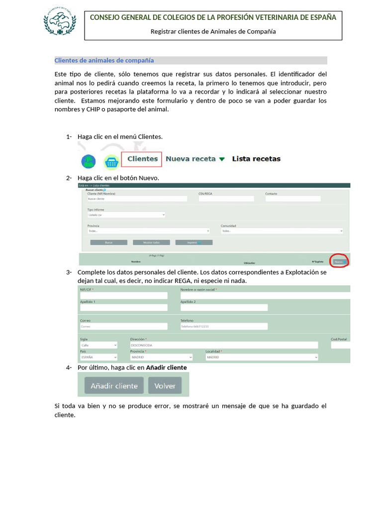 Registro de Clientes de Animales de Compañía | PDF