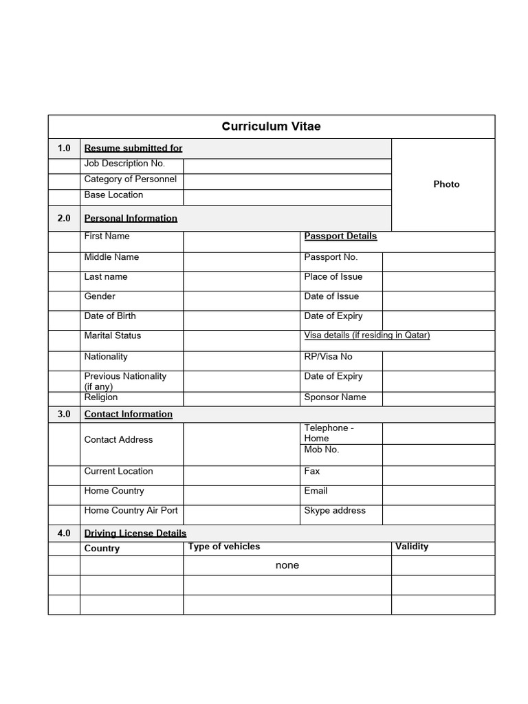 CV Format | PDF | Résumé