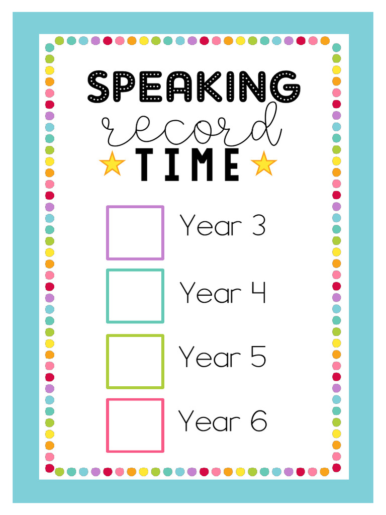 Speaking Record Time Poster | PDF