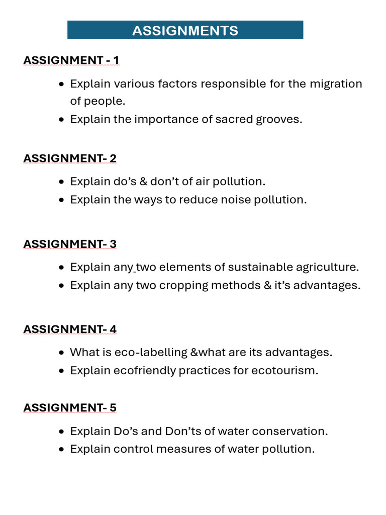 Evs Assignments | PDF