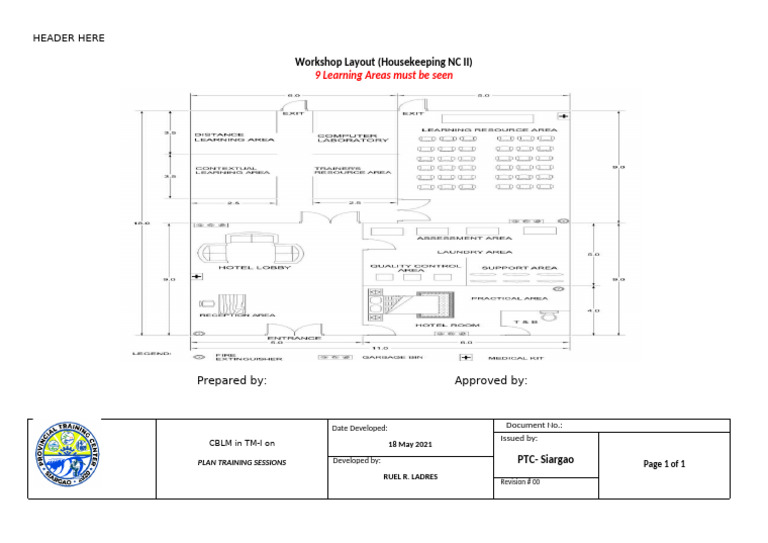 Workshop Layout for Housekeeping NC II | PDF