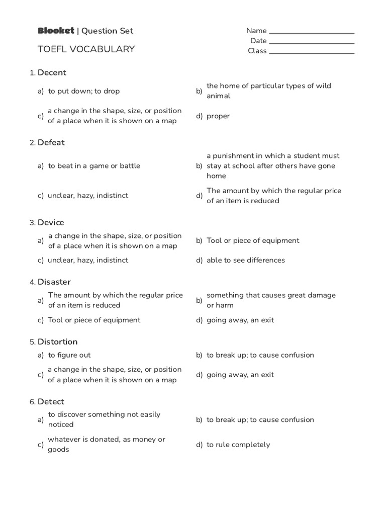 TOEFL Vocabulary - Blooket | PDF | Acupuncture