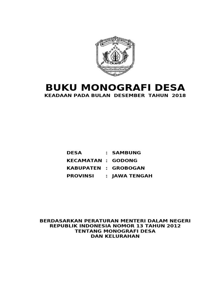 Buku Monografi Desa Sambung | PDF