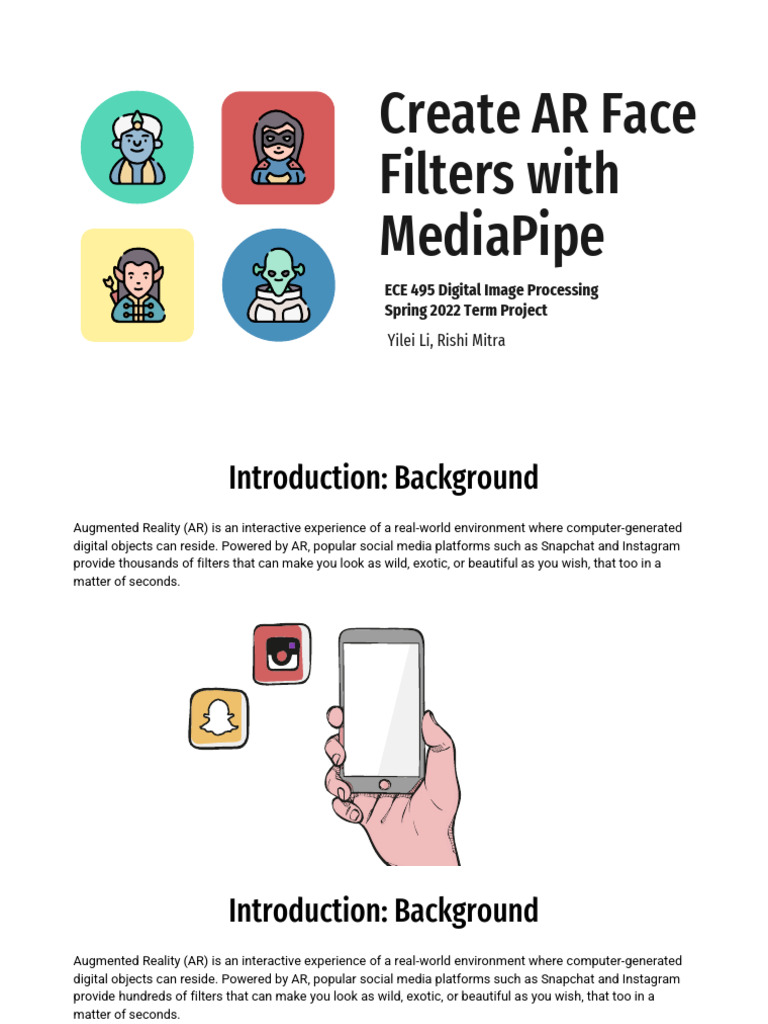 Create AR Face Filters with MediaPipe | PDF | Augmented Reality ...
