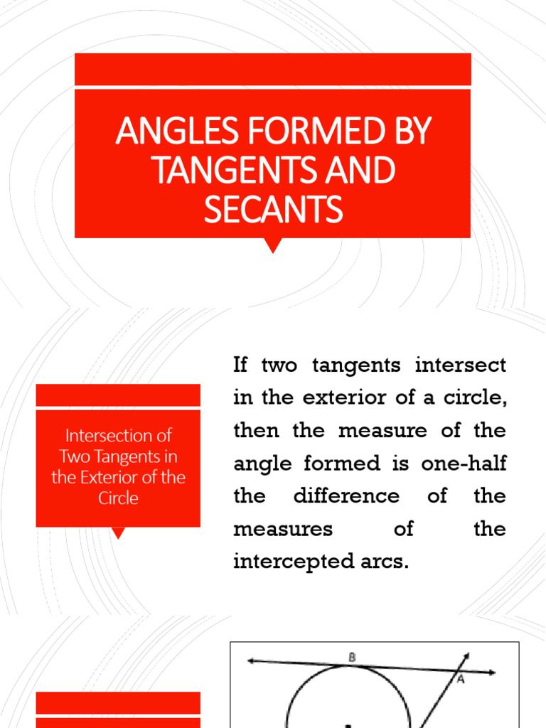 Tangents and Secants in Circles | PDF | Tangent | Circle