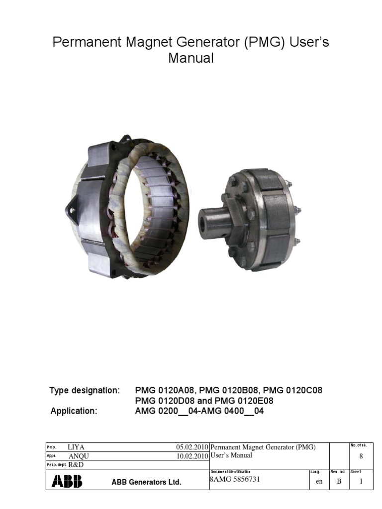 Permanent Magnet Generator (PMG) | PDF | Screw | Electric Generator