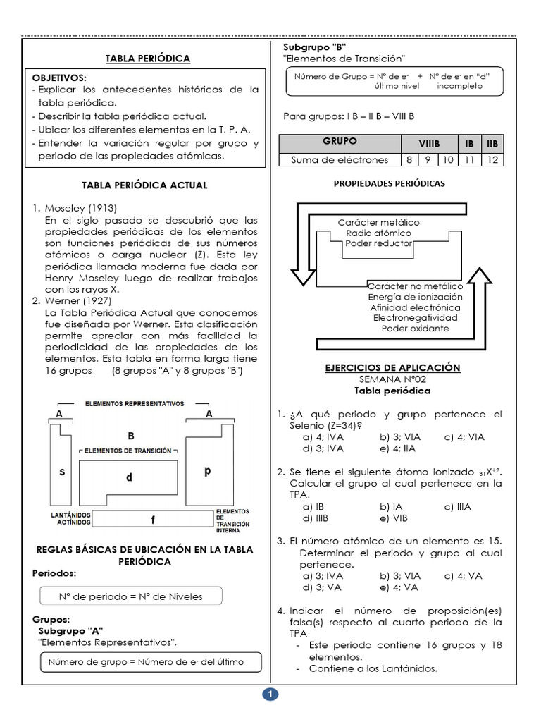 Propiedades y Estructura de la Tabla Periódica | PDF | Enlace químico ...