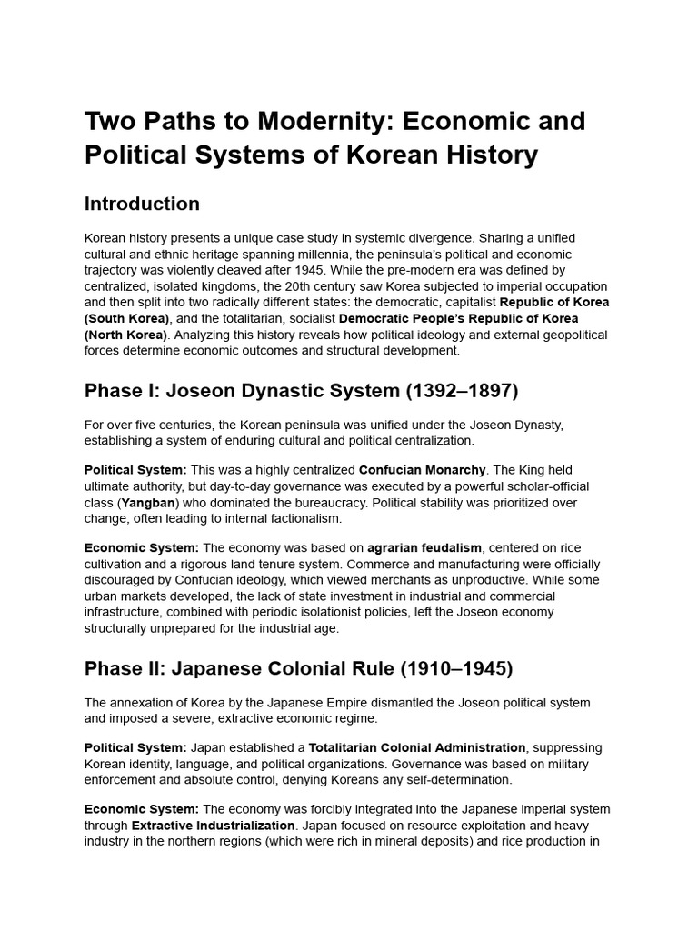 Korea's Divergent Economic Systems Explained | PDF | South Korea ...