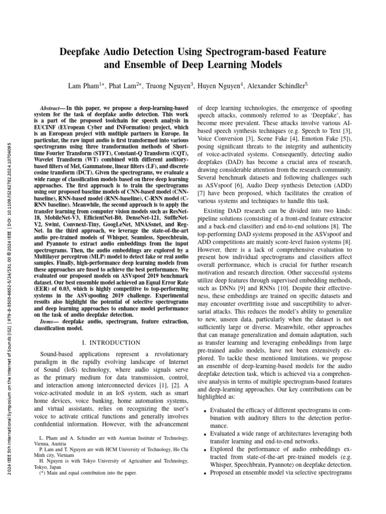 Deepfake Audio Detection via Ensemble Models | PDF | Deep Learning ...