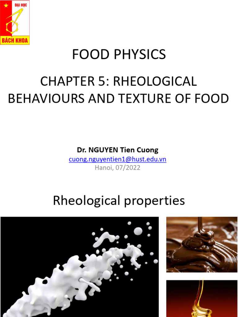 Food Physics NTC 2022 Chapter 5 | PDF | Viscosity | Fluid