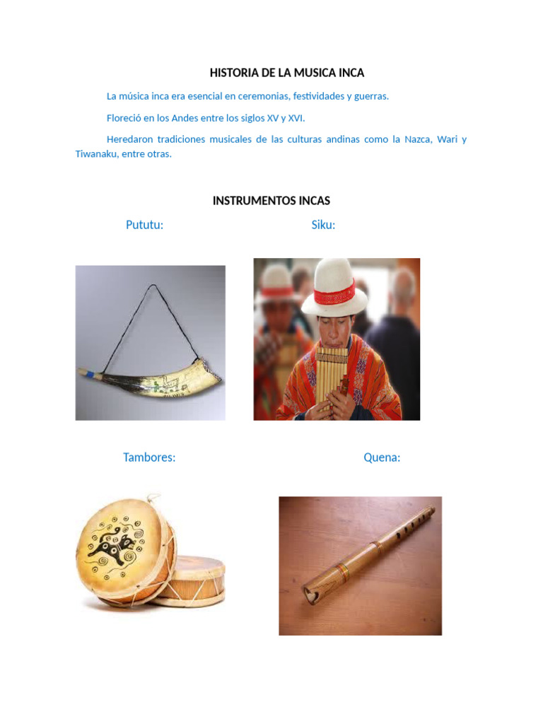 Música Inca: Historia e Instrumentos | PDF