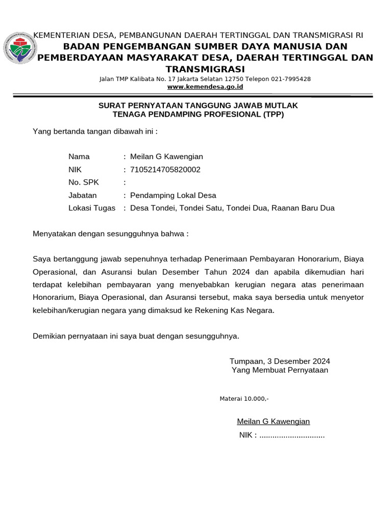 SPTJM Meilan G Kawengian 2024 | PDF