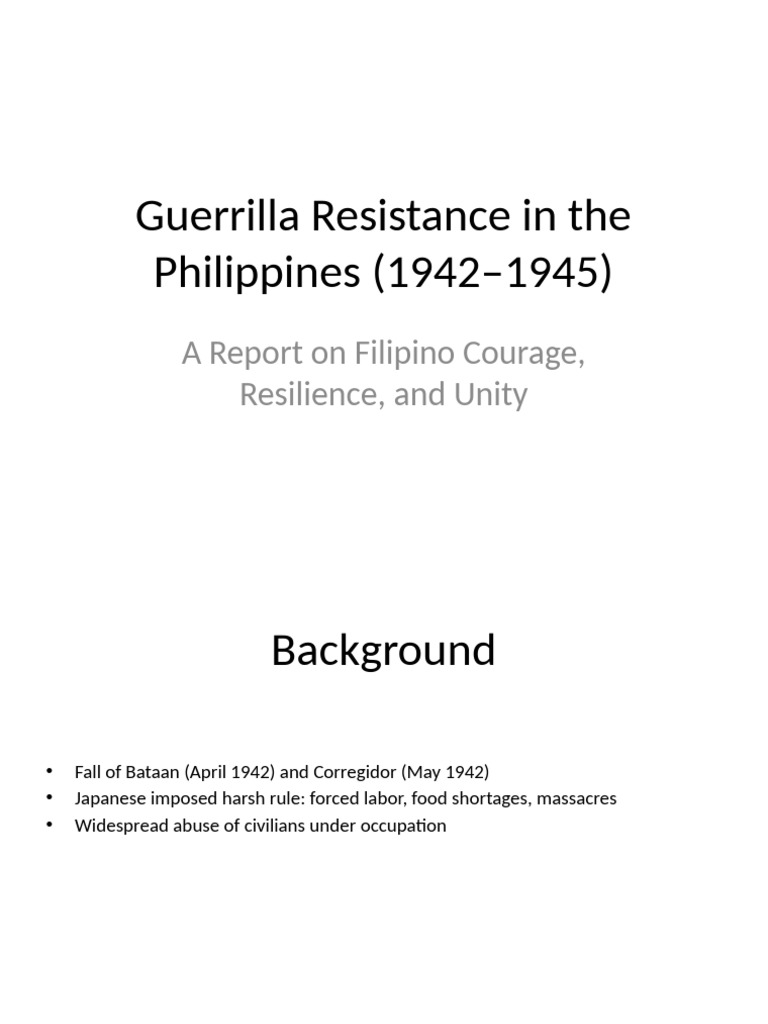 Guerrilla Resistance Philippines | PDF