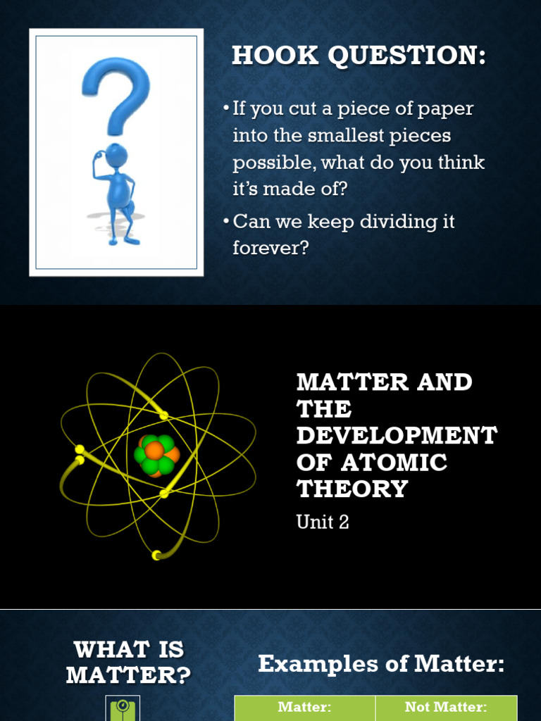 Understanding Matter and Atomic Theory | PDF | Atoms | Matter