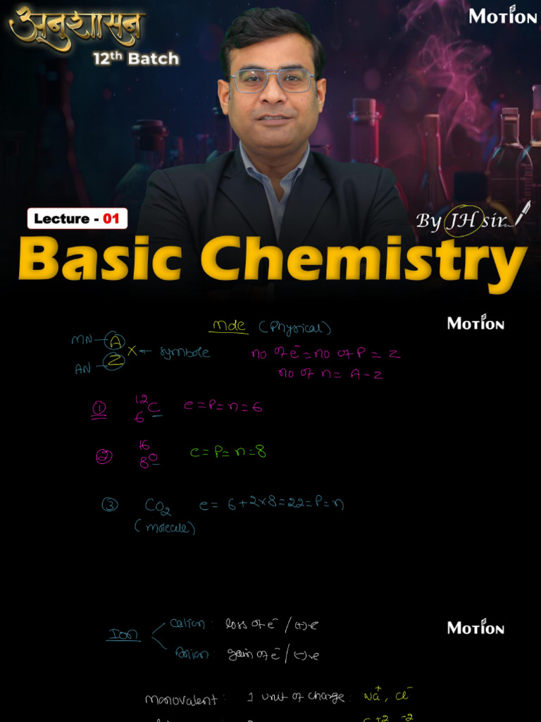 Basic Chemistry (Mole) Lec 01 JH Sir | PDF