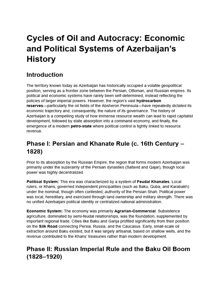 Cycles of Oil and Autocracy - Economic and Political Systems of ...