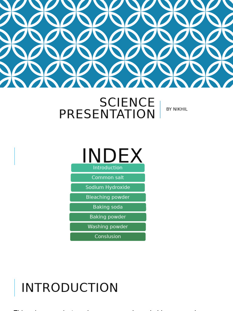 Science Presentation | PDF | Sodium Bicarbonate | Sodium Chloride