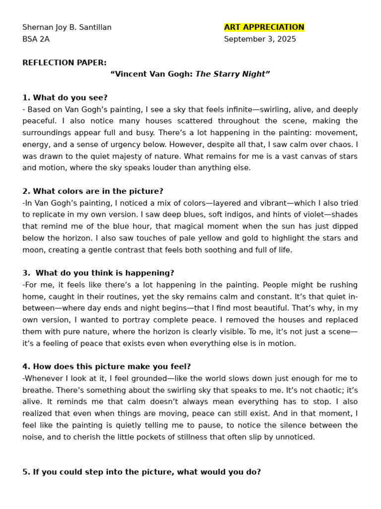 Art Reflection | PDF