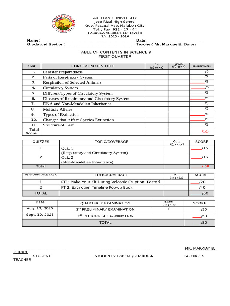Toc First Quarter 25 26 | PDF | Chess Openings | Chess