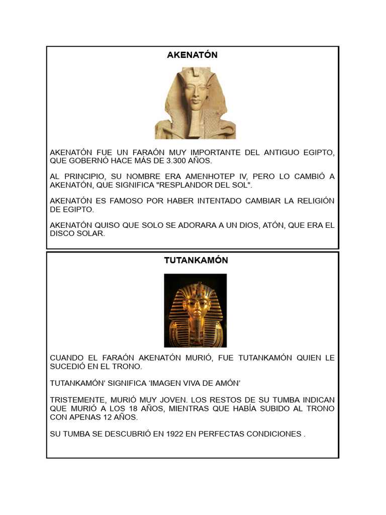 Faraones egipcios más importantes | PDF