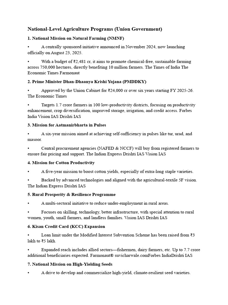 National Agricultural Programs | PDF | Agriculture | Sustainable ...